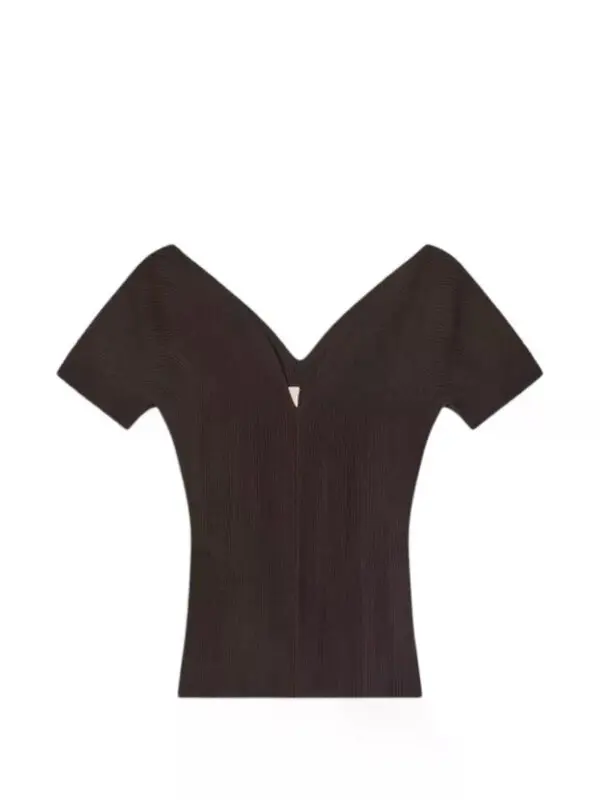 Vanessa Bruno Helia Ribbed-knit V-neck Top