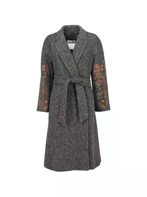 Moschino Herringbone Embroidered Coat