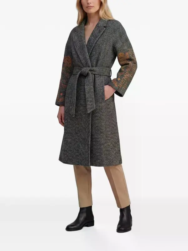 Moschino Herringbone Embroidered Coat