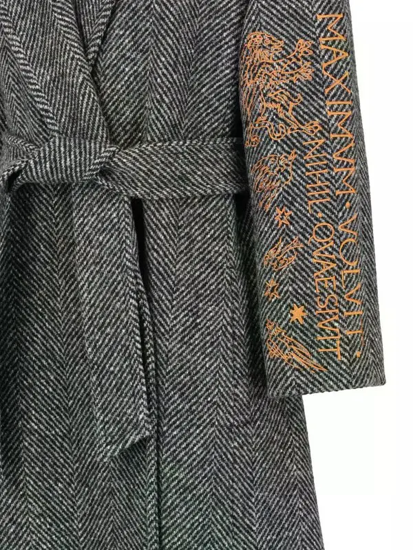 Moschino Herringbone Embroidered Coat