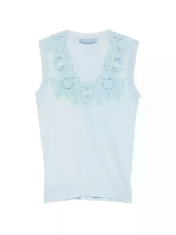 Ermanno Scervino Lace-trimmed Sleeveless Tank Top