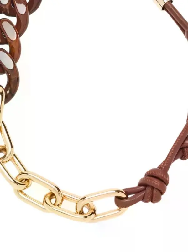 Plan C Curb-link Knotted Leather Necklace