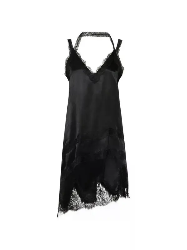 Marella Lace-trim Asymmetric Midi Dress