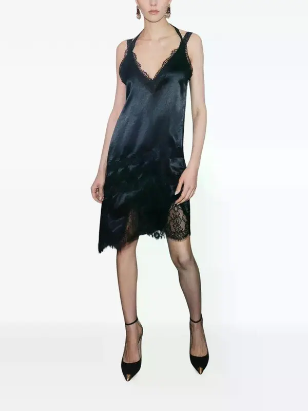 Marella Lace-trim Asymmetric Midi Dress