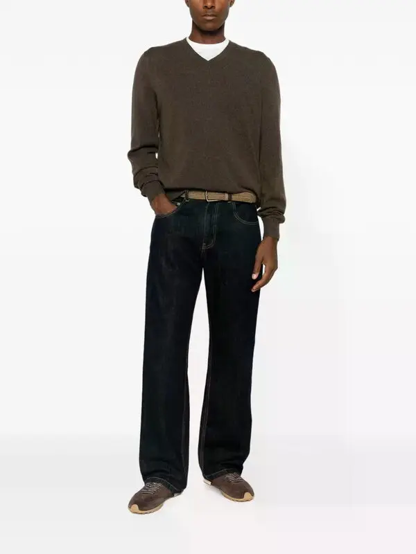 Fedeli V-neck Ribbed-trim Sweater