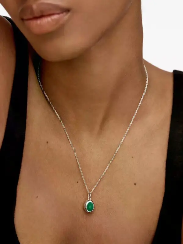 Monica Vinader Green Onyx Locket Necklace