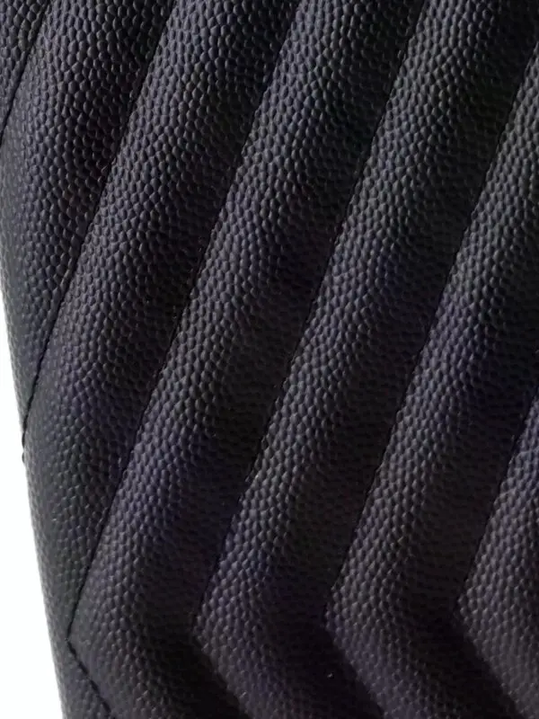 Saint Laurent Classic Monogram Zip Bill Matelasse Chevron Leather Medium Pouch