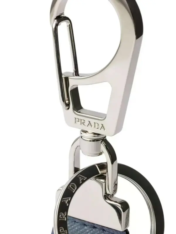 Prada Saffiano Leather Keychain - Blue