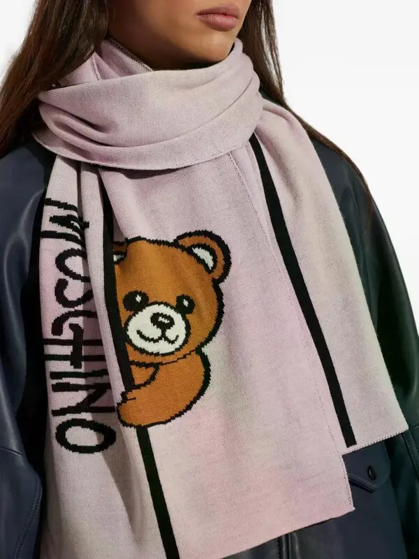 Moschino Teddy Bear Motif Scarf