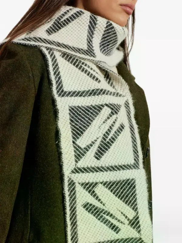 Moschino Geometric-pattern Logo-patch Scarf