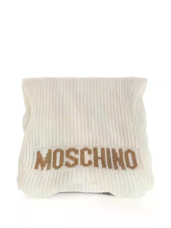 Moschino Logo-intarsia Ribbed-knit Scarf