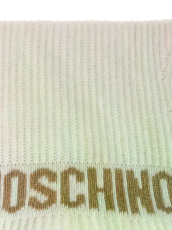 Moschino Logo-intarsia Ribbed-knit Scarf