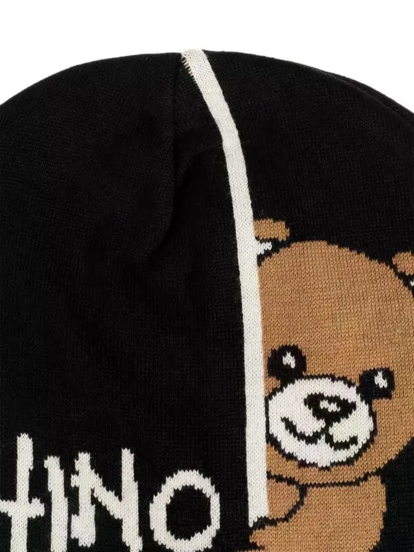 Moschino Teddy Bear Logo Beanie Hat