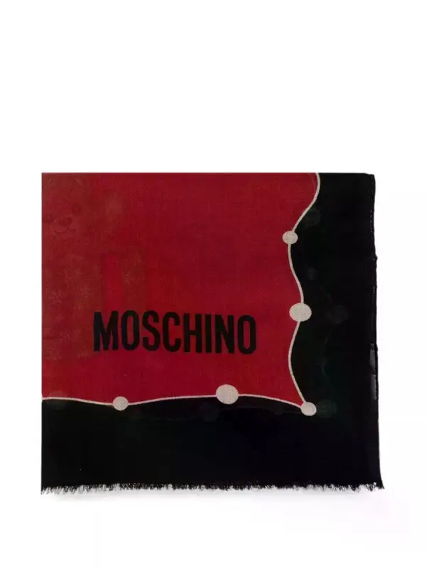 Moschino Teddy Bear Logo Scarf - Red