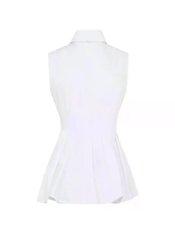 Max Mara Sleeveless Heavy Cotton Canvas Shirt Optical