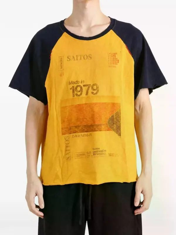 SAITOS Graphic-print Raglan-sleeve T-shirt
