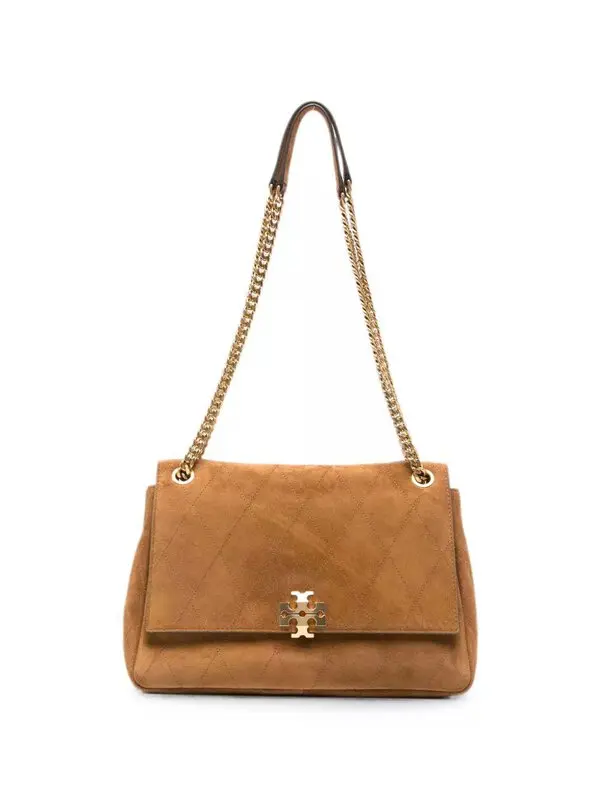 Tory Burch Charlie Quilted Suede Shoulder Bag
