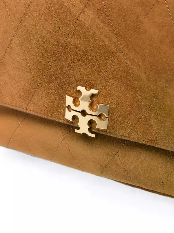 Tory Burch Charlie Quilted Suede Shoulder Bag