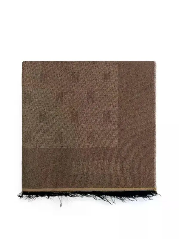 Moschino Monogram Frayed-edge Scarf