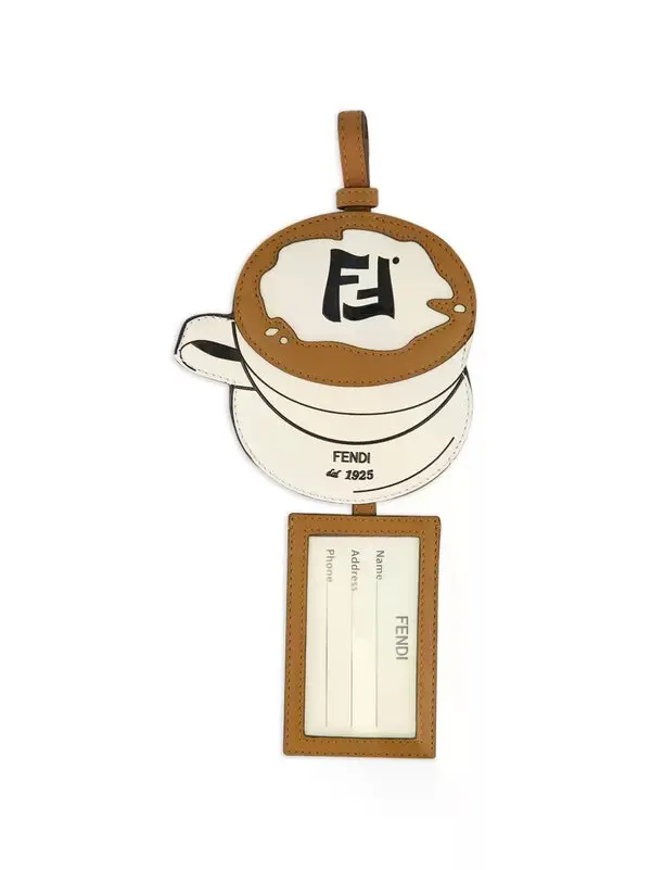 Fendi Ff Logo-print Coffee-cup Key Ring