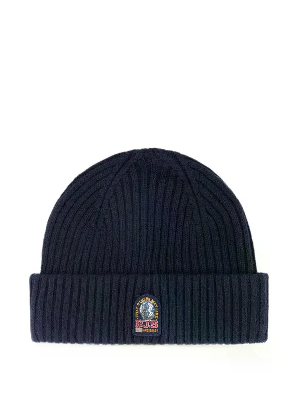 PARAJUMPERS Logo-patch Ribbed-knit Beanie Hat