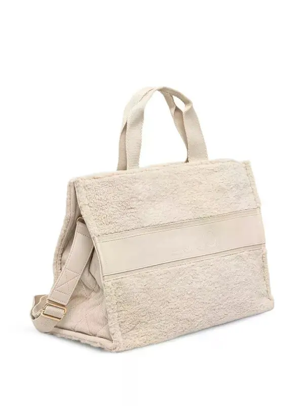 Liu Jo Faux-shearling Logo-embossed Tote Bag