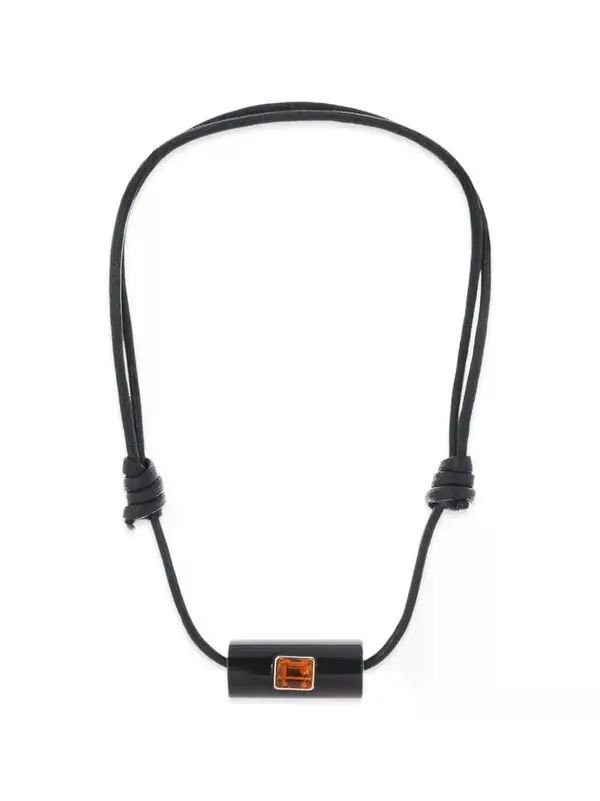 DEZSO Citrine Pendant Necklace - Black