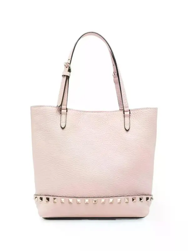 Valentino Garavani Rockstud Pebbled Leather Tote Bag