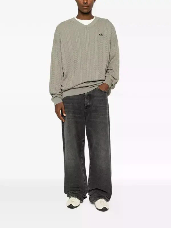 Adidas Cable-knit V-neck Sweater