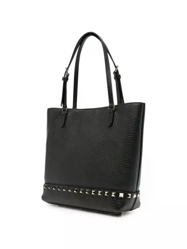 Valentino Garavani Rockstud Grained Leather Tote Bag - Black