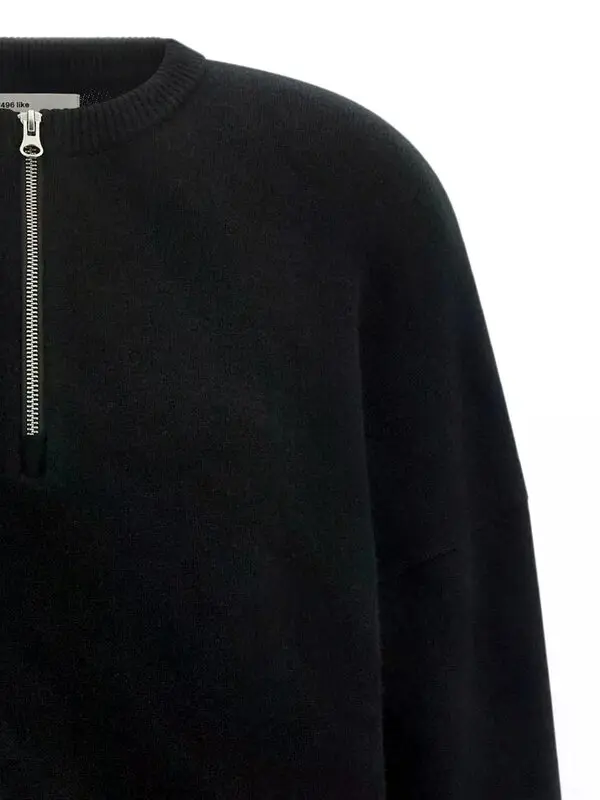 Extreme Cashmere Oversized Half-zip Sweater With Embroidered Detail - Black