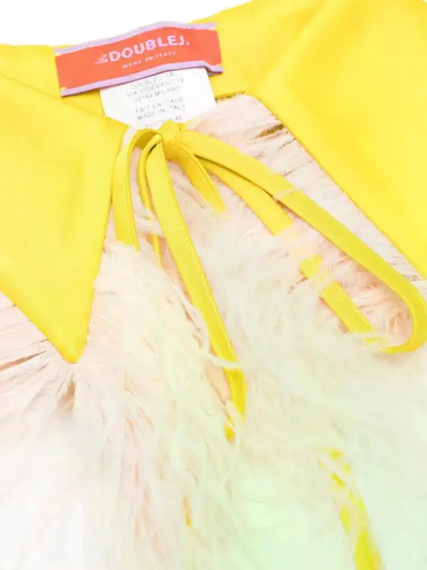 La DoubleJ La Scala Feather-trim Shirt Collar