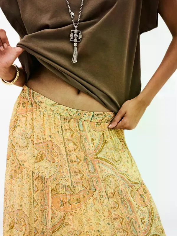Ba&sh Cali Paisley-print Tiered Maxi Skirt