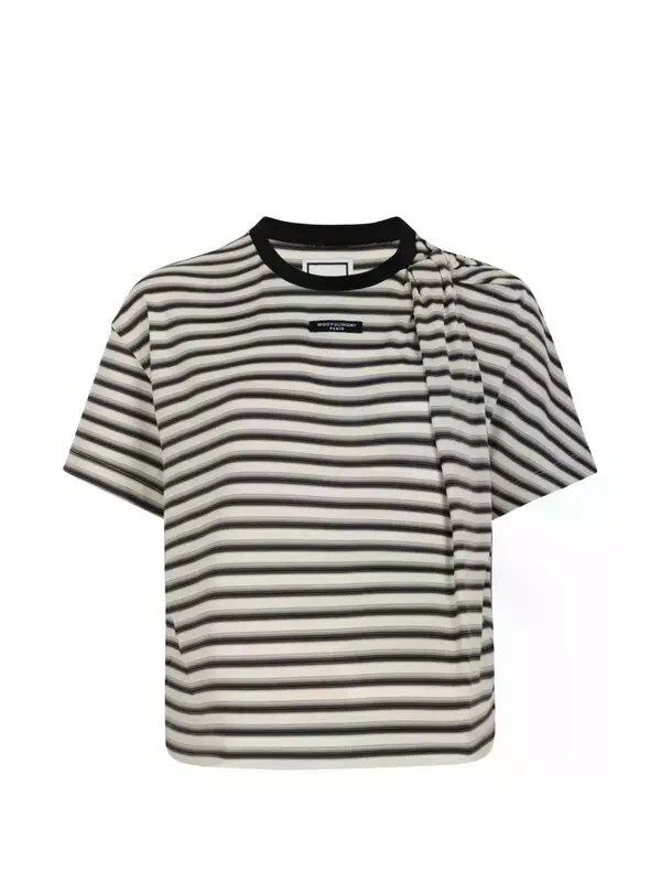 WOOYOUNGMI Striped Draped T-shirt