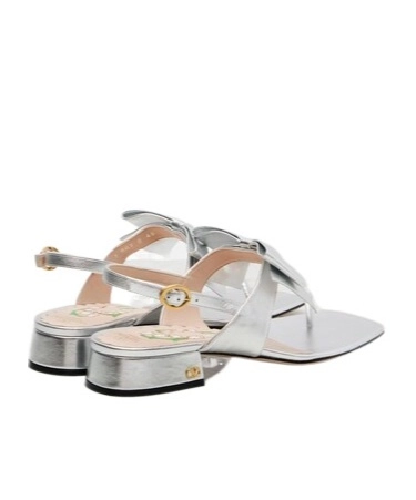 Valentino Garavani Metallic Leather Thong Sandals