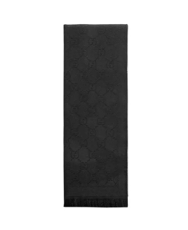 Gucci Gg Jacquard Pattern Knitted Scarf