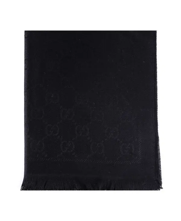 Gucci Gg Jacquard Pattern Knitted Scarf