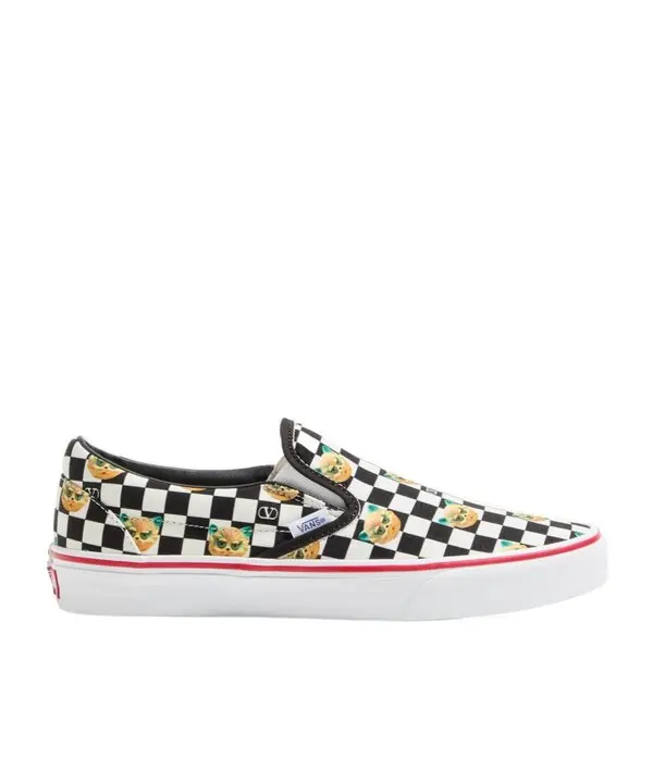 Valentino Garavani X Vans Slip-on Sneakers With Le Chat De La Maison And Vlogo Checkerboard Print