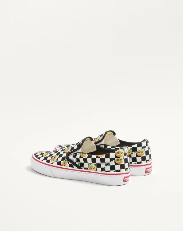 Valentino Garavani X Vans Slip-on Sneakers With Le Chat De La Maison And Vlogo Checkerboard Print