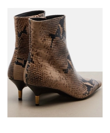 Khaite Bella Snake-effect Leather Ankle Boots