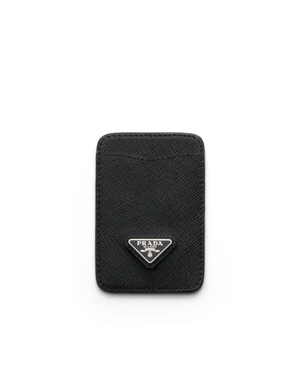 Prada Saffiano Leather Card Holder - Black