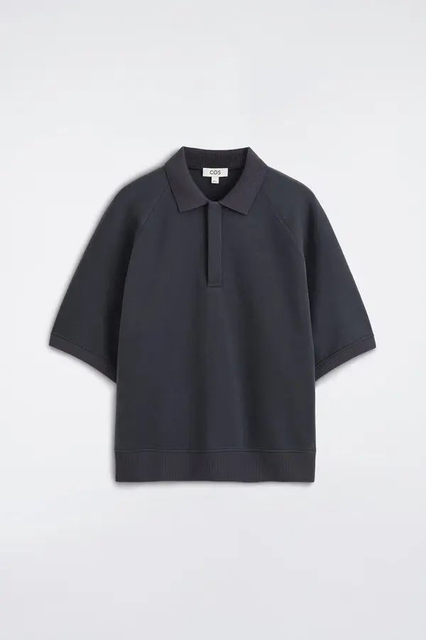 Cos Scuba-jersey Polo Shirt - Navy