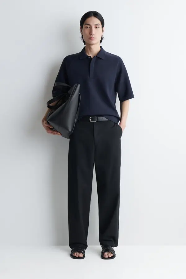 Cos Scuba-jersey Polo Shirt - Navy