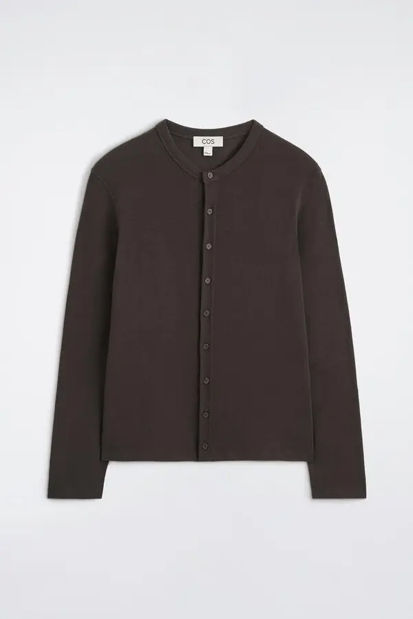 Cos Slim Ribbed Cotton Cardigan