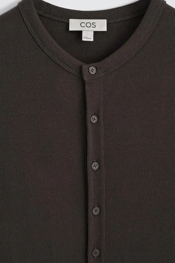Cos Slim Ribbed Cotton Cardigan