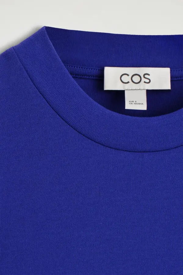 Cos Crepe-jersey Long-sleeved T-shirt - Blue