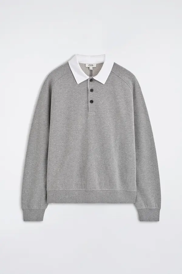 Cos Contrast-collar Jersey Polo Shirt