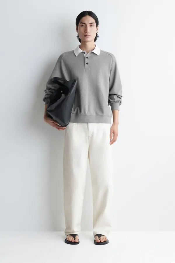 Cos Contrast-collar Jersey Polo Shirt