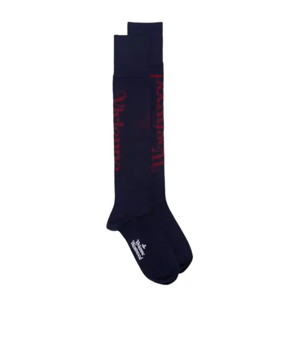 VIVIENNE WESTWOOD Half Logo High Socks - Black