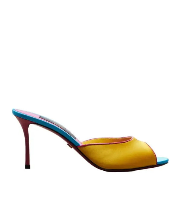 Dolce & Gabbana Keira Leather-trimmed Satin Mules